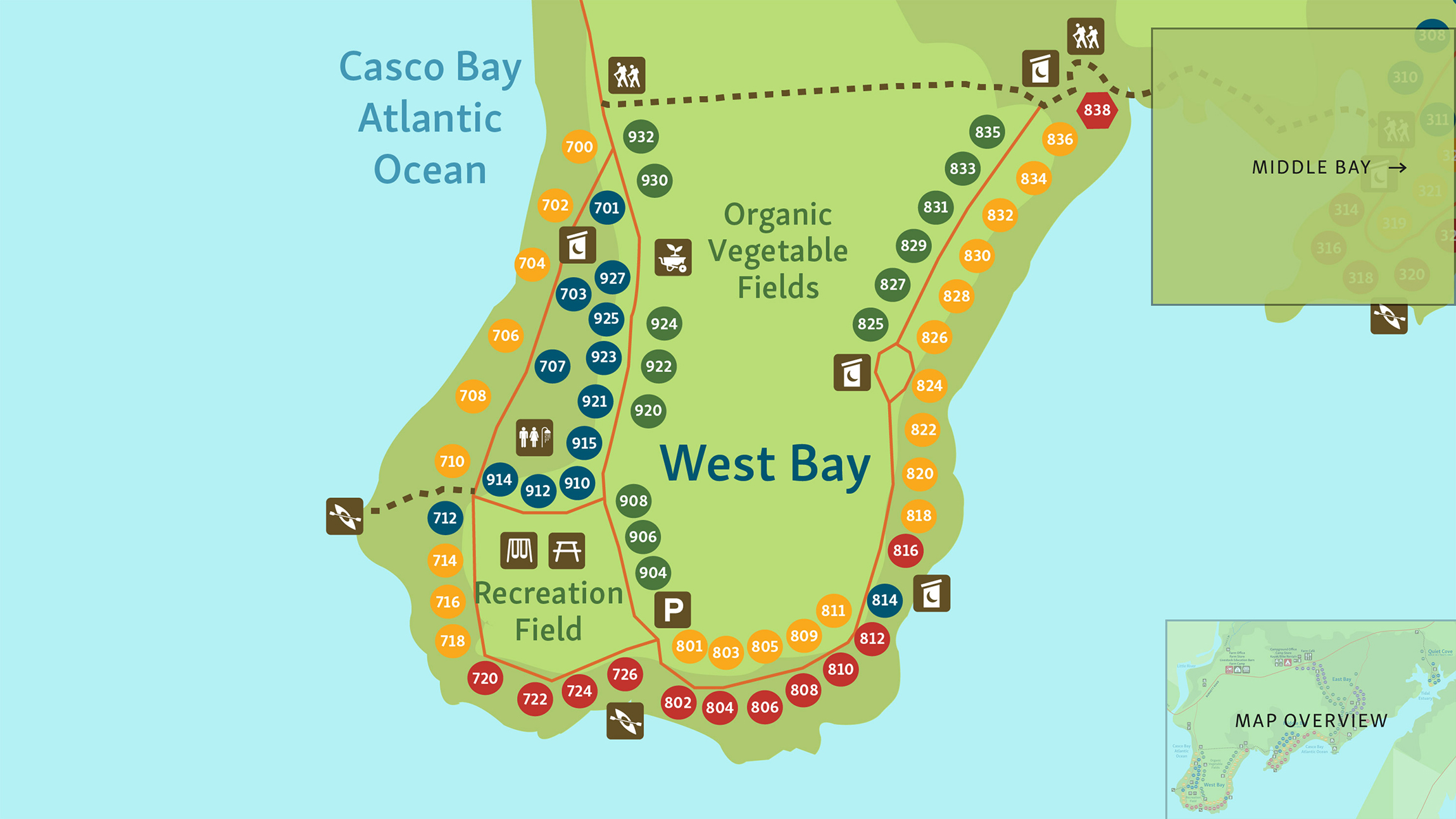 Interactive Campground Map - West Bay - Wolfe's Neck Oceanfront Camping