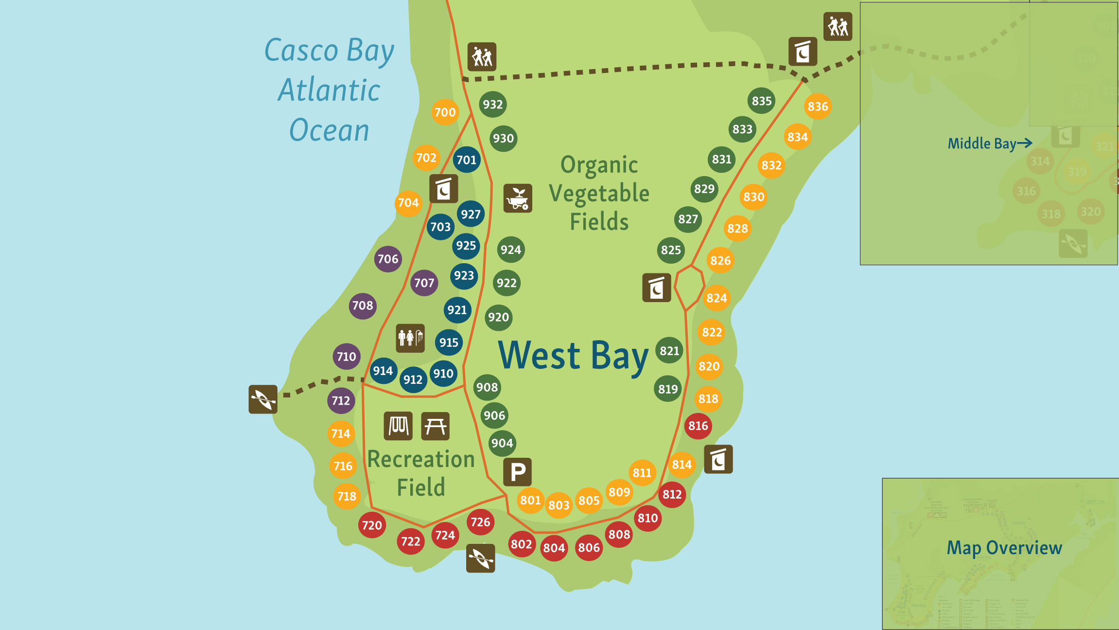 Interactive Campground Map - West Bay - Wolfe's Neck Oceanfront Camping